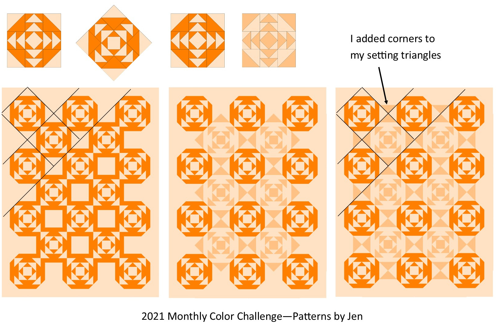 1st on-point layout – all 12in. blocks